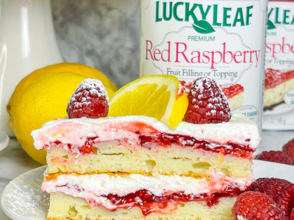 Raspberry Lemon Cake Bars - Lucky Leaf