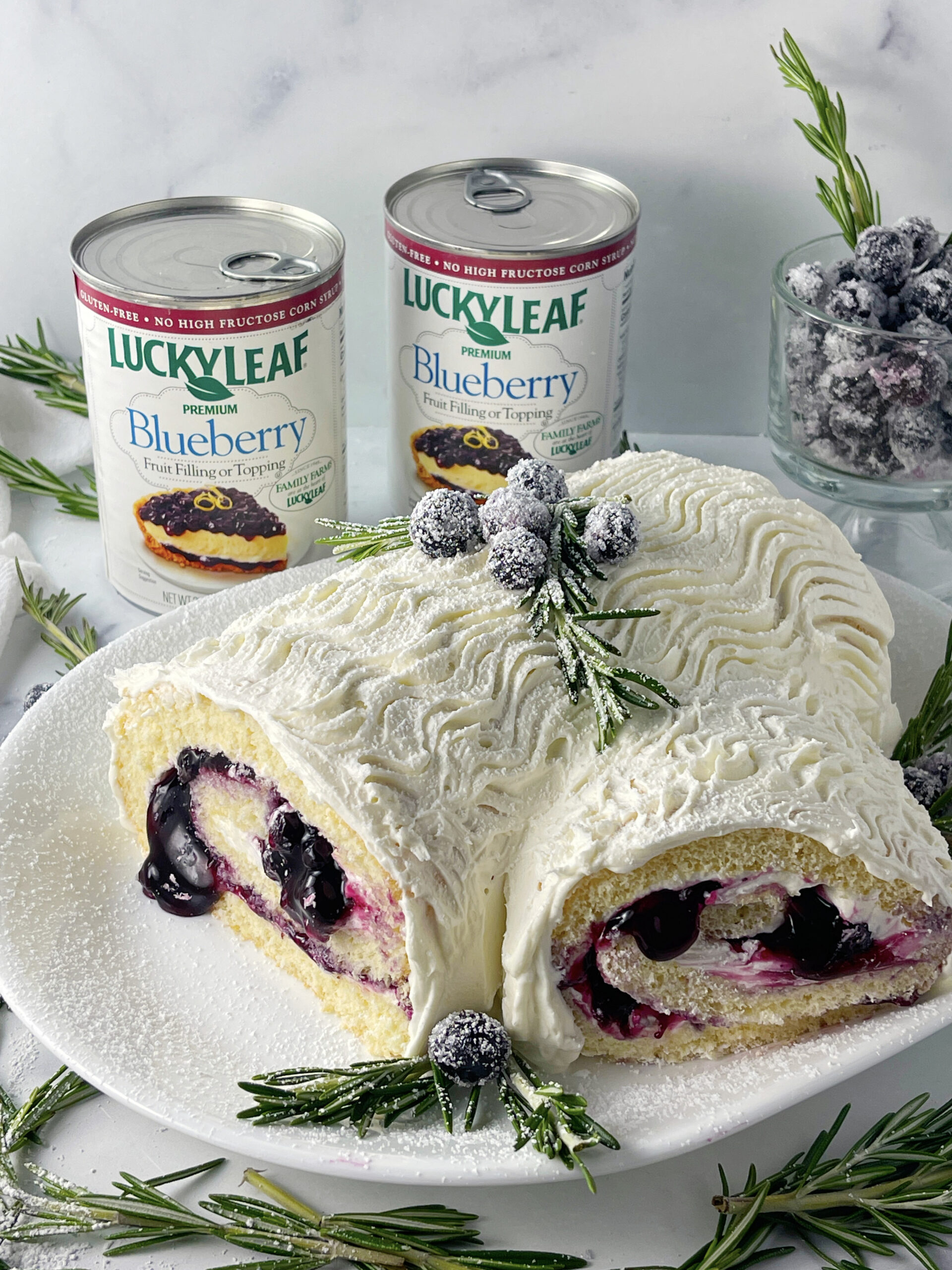 White Yule Log Cake